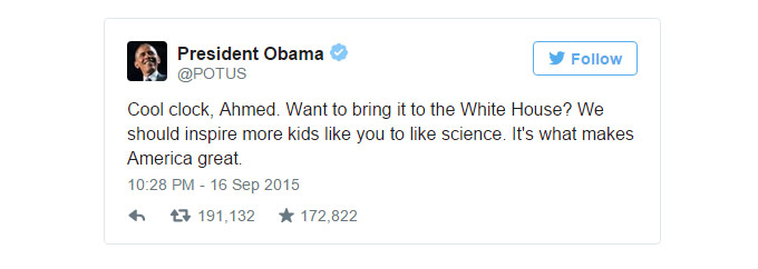 Americaâ€™s hero Ahmed Mohamed: Barack Obama, Mark Zuckerberg send ...