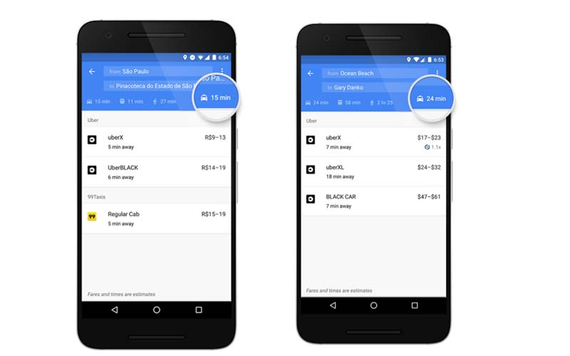 Uber and Ola cab information now integrated on Google Maps - The ...