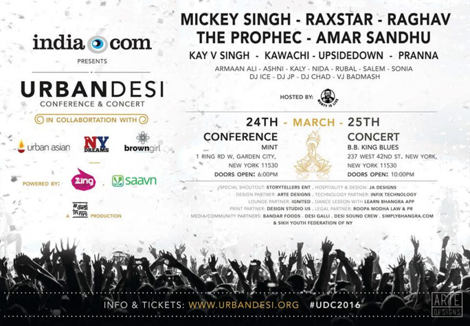 Urban Desi Conference and Concert 2016 in New York on March 24 and 25 ...